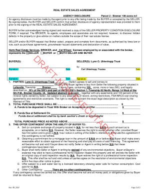 Fillable Online Purchase and Sale Agreements for Conservation Projects ...