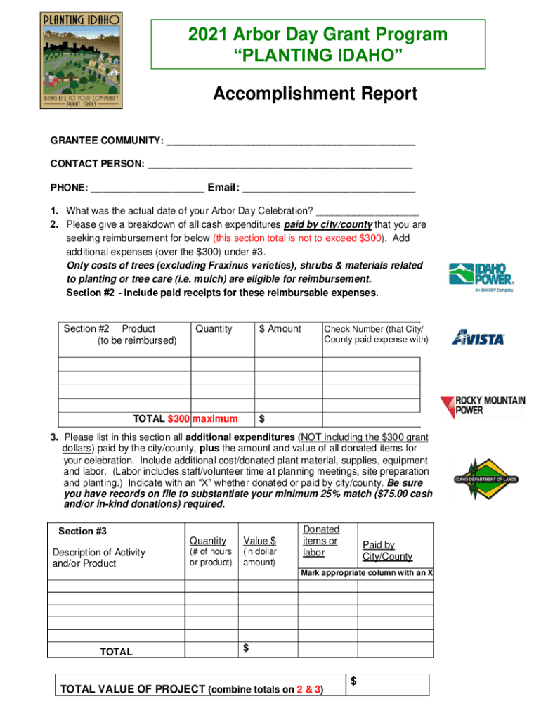 Fillable Online Arbor Day Foundation: Let's Grow a Movement Fax Email ...