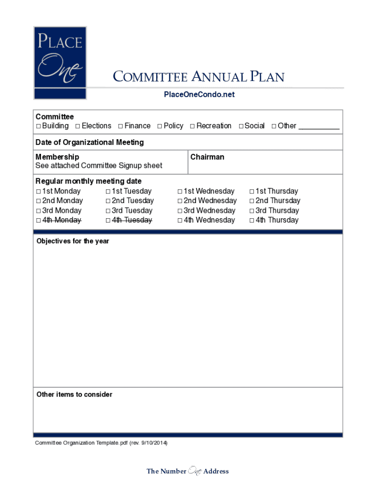 Fillable Online Committee Organization Template Fax Email Print - pdfFiller