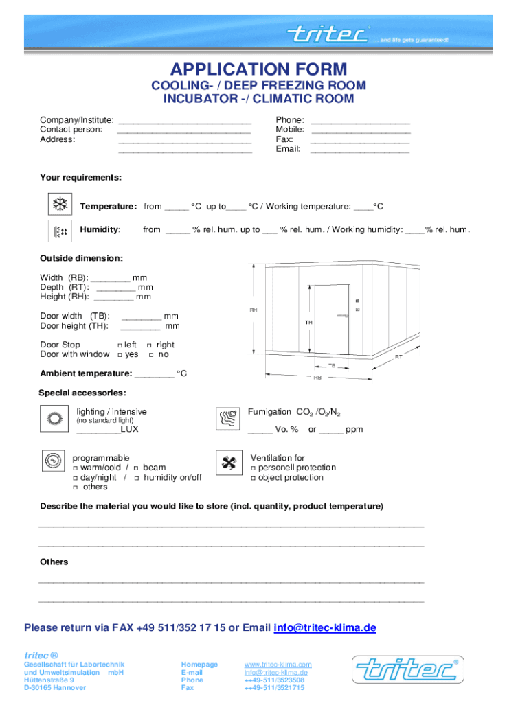 Fillable Online APPLICATION FORM - -klima Fax Email Print - pdfFiller
