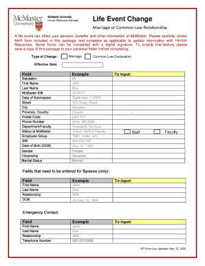 Fillable Online Making Changes to Your Benefits: Qualified Life Status ...