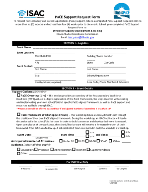 Fillable Online PaCE Support Request - Illinois Student Assistance ...