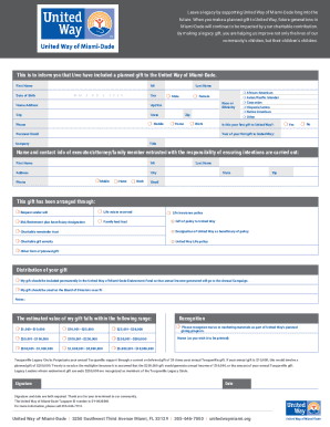 Fillable Online Planned Giving - Valley of the Sun United Way Fax Email Print - pdfFiller