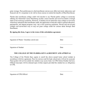 Fillable Online Dual Enrollment Articulation Agreement Fax Email Print - pdfFiller