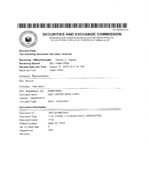 Fillable Online COVER SHEET - Asia United Bank Fax Email Print - pdfFiller