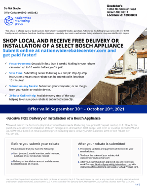 Fillable Online Bosch - Free Delivery or Installation Rebate (up to ...