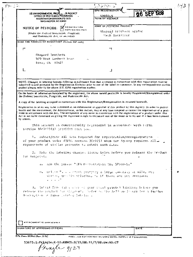 Fillable Online U.S. EPA, Pesticide Product Label, SHEPARD BROTHERS ACIDIC ... Fax Email Print ...