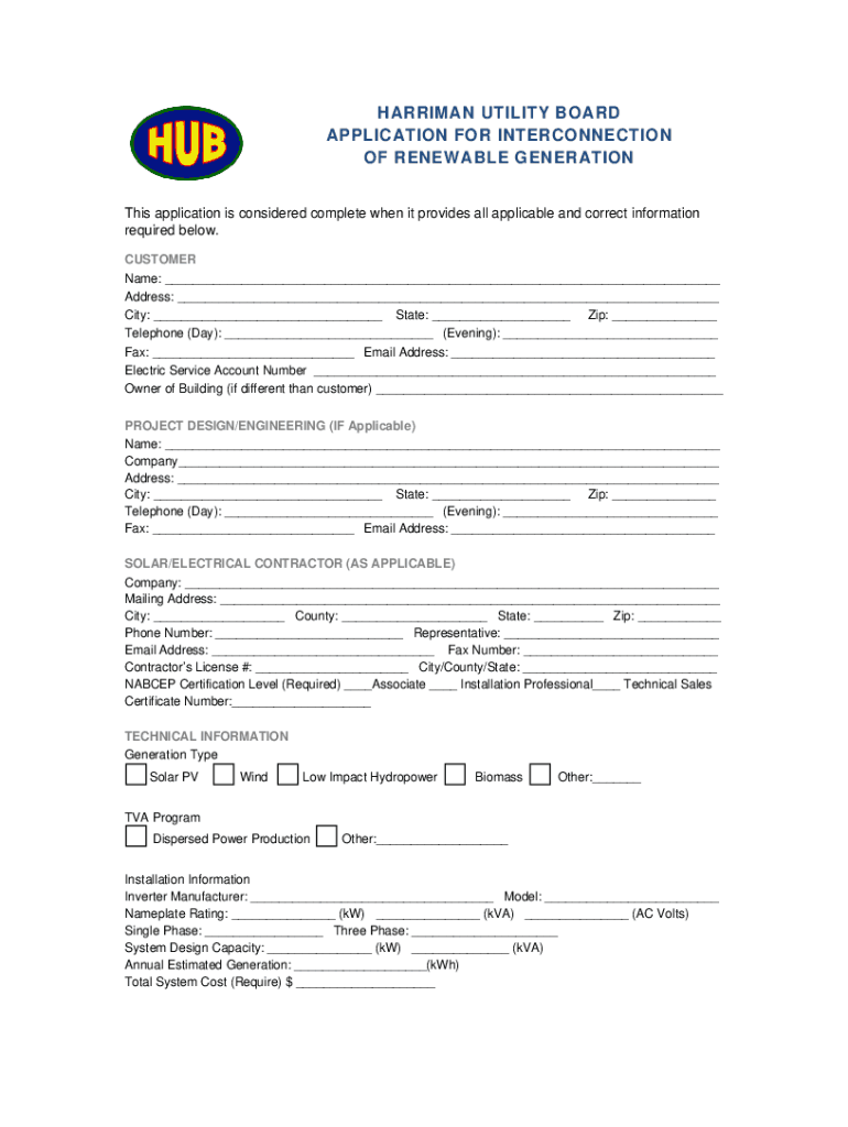 Fillable Online INTERCONNECTION REQUEST APPLICATION FORM Utility Fax Email Print - pdfFiller