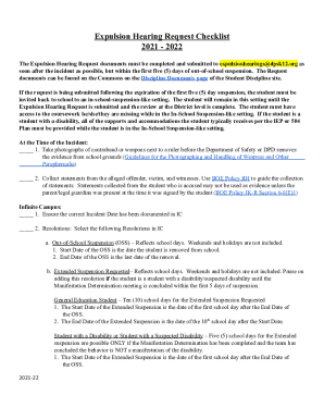Fillable Online thecommons dpsk12 Guidance Document Expulsion Process ...