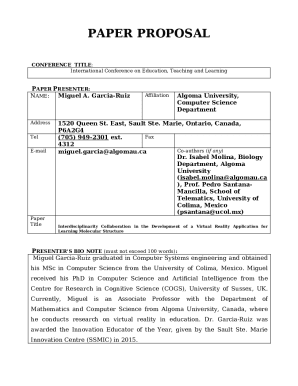 Fillable Online PANEL PROPOSAL FORM Fax Email Print - pdfFiller