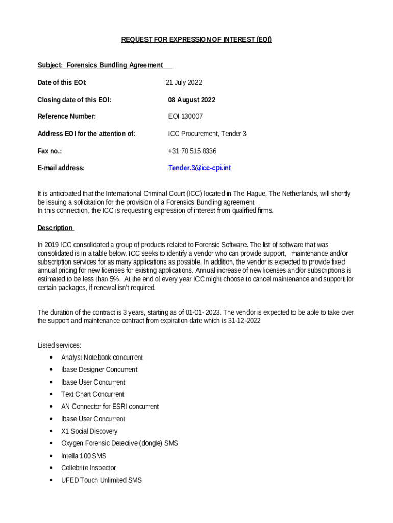 REQUEST FOR EXPRESSION OF INTEREST (EOI) - CARICOM Doc Template | pdfFiller