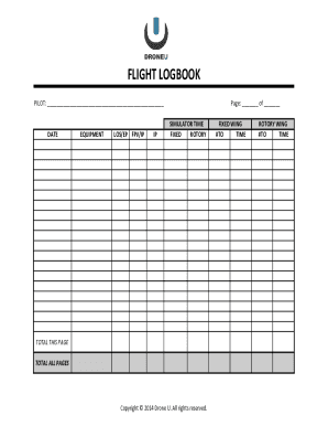 Fillable Online PILOT LOGBOOK INSTRUCTIONS - Drone U Fax Email Print ...