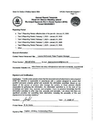Fillable Online NPDES Permit for Naval Air Station Whidbey Island MS4 ...