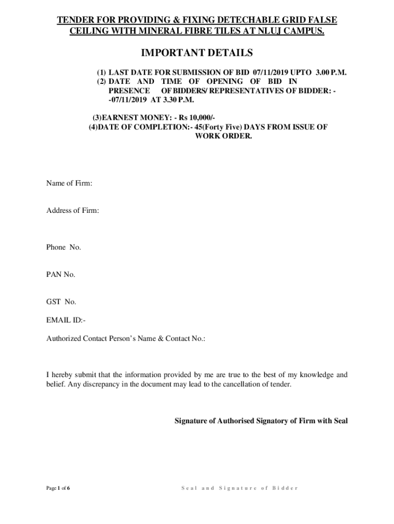 Fillable Online What Is a Request for Tender? Examples and Templates ...