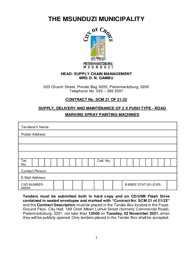 Fillable Online THE MSUNDUZI MUNICIPALITY - Proudly South African Fax ...