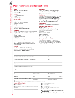 Fillable Online Deal Making Table Request Form - ICSC Fax Email Print ...