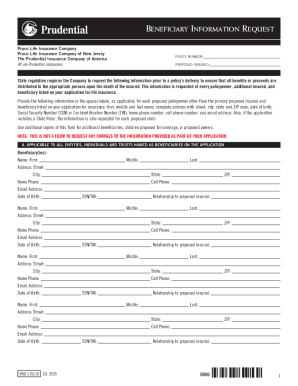 Fillable Online Beneficiary information request - Life Company Forms ...