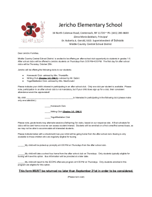 Fillable Online Jericho Elementary School - Mccsd.net Fax Email Print - pdfFiller