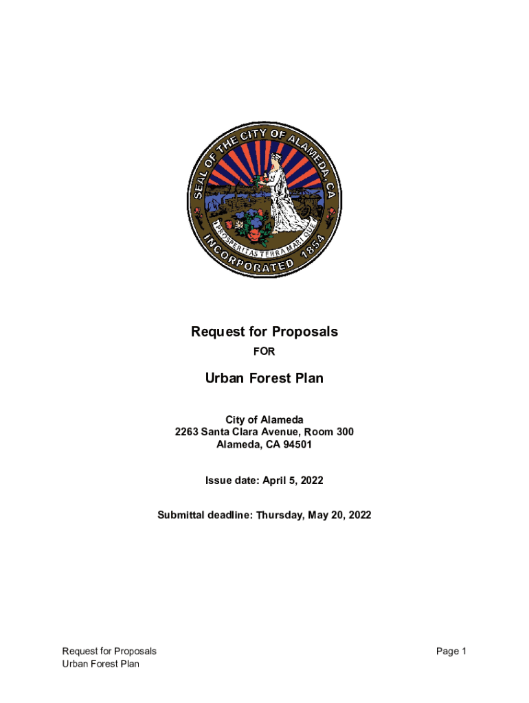 Fillable Online Request for Proposals Urban Forest Plan - AlamedaCA.gov Fax Email Print - pdfFiller