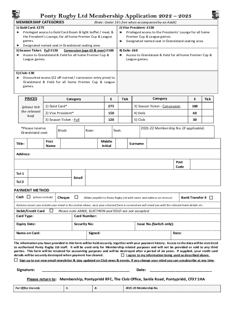 Fillable Online Home - Pontypridd RFC Shop - Official Merchandise by ...