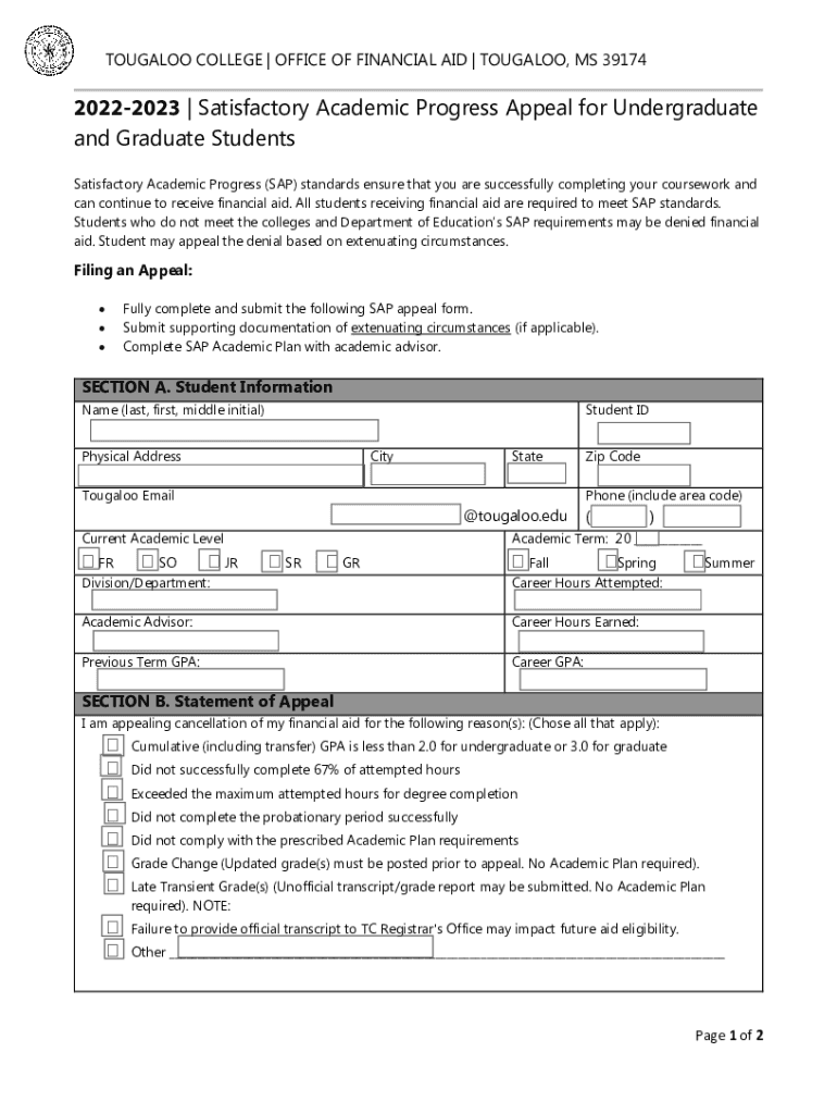 Fillable Online Satisfactory Academic Progress - University of North Georgia Fax Email Print ...