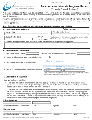 Fillable Online Subcontractor Monthly Progress Report - Amazon AWS Fax ...