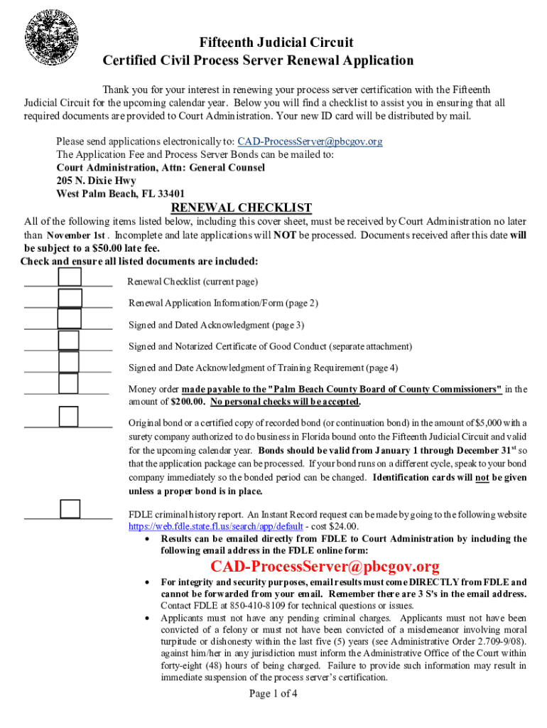 Fillable Online Process Server Program - State of Florida ... Fax Email Print - pdfFiller