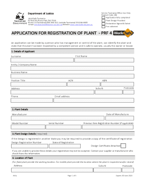 Fillable Online worksafe tas gov Department of Justice PO Box 56, Rosny Park, TAS 7018 PRF Fax ...
