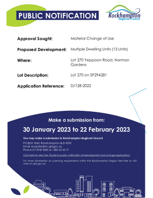 Fillable Online PUBLIC NOTIFICATION - Rockhampton Regional Council Fax ...