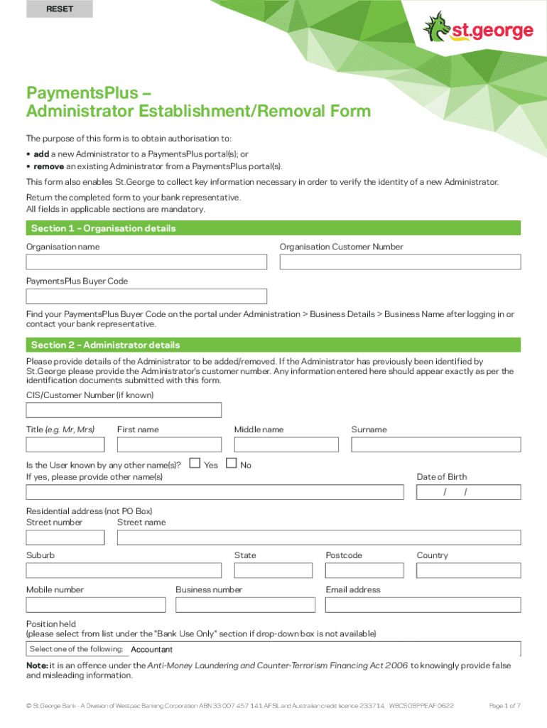 Fillable Online . SBG Payments Plus Establishment Amendment Form ADMIN Fax Email Print - pdfFiller