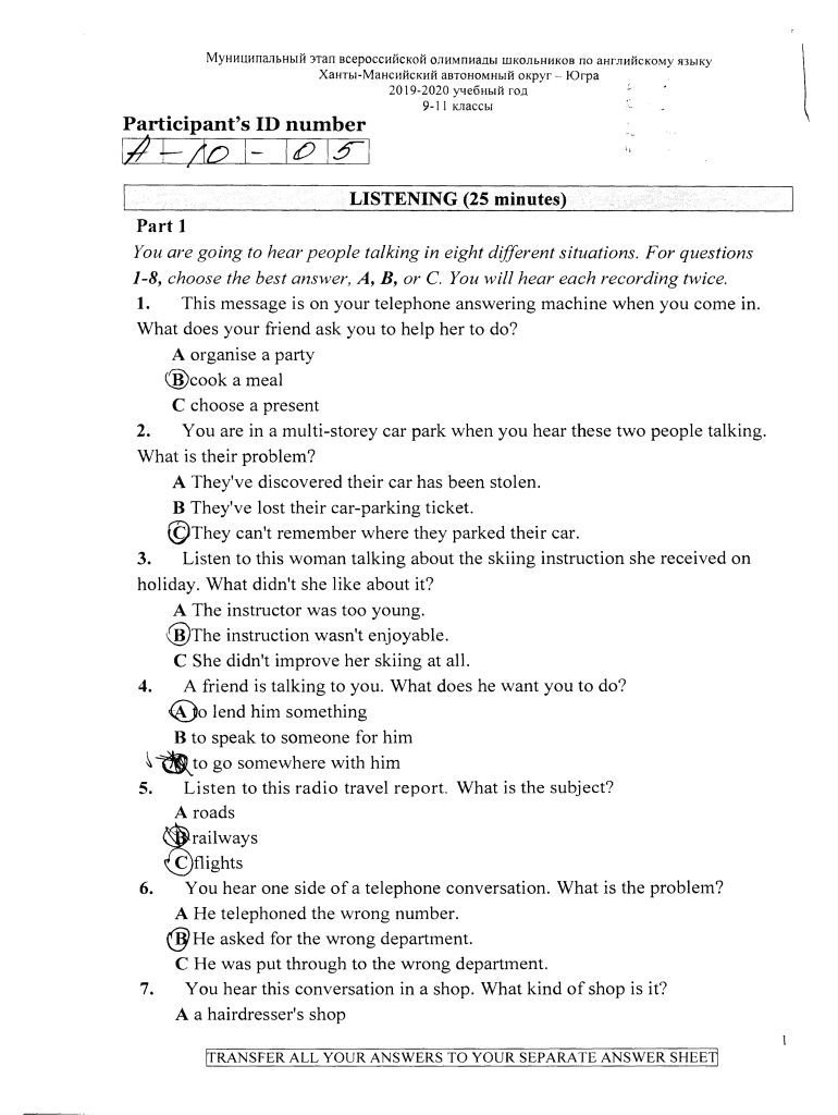 Full B2 First Fce Listening Test 45 With Answers - Fill Online ...
