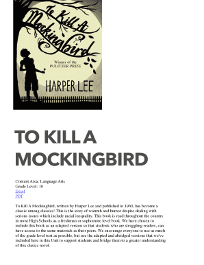 Fillable Online To Kill a Mockingbird by Harper Lee, First Edition ...