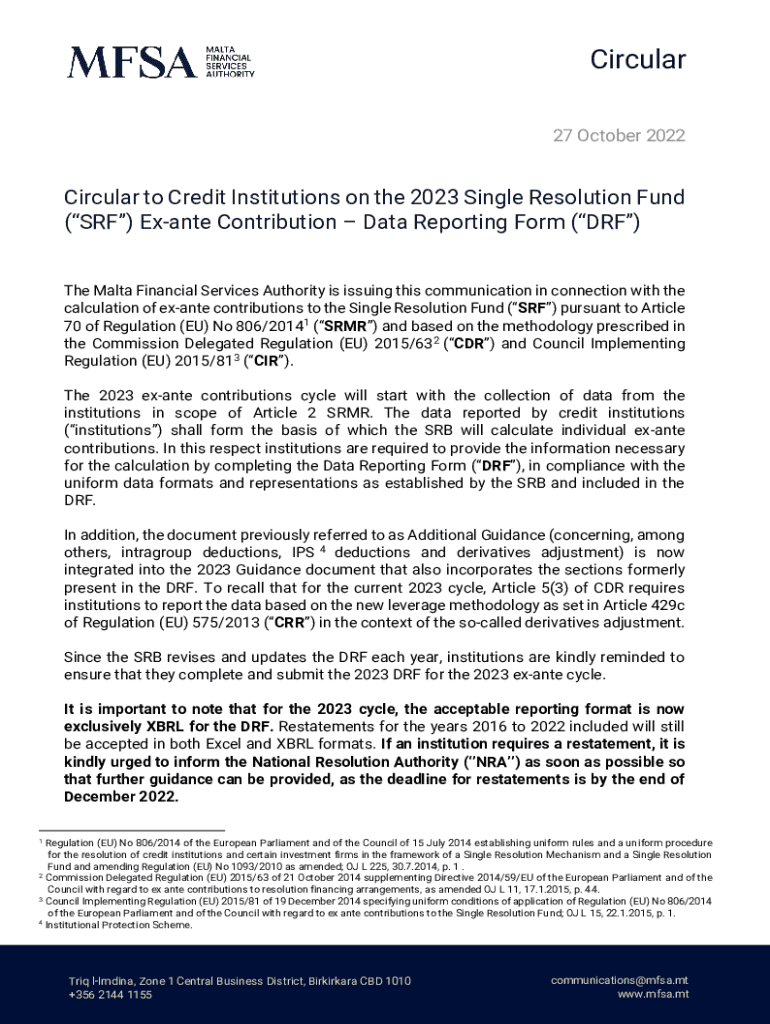 Fillable Online The Single Resolution Fund and the Credit Default Swap ...