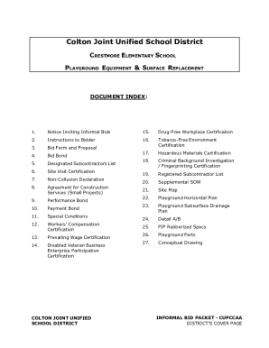 Fillable Online Bid #22-08 FAC Crestmore Elementary School Playground ...