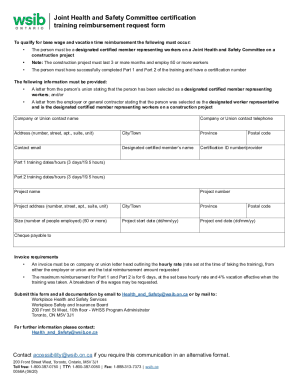 Fillable Online Joint Health and Safety Committee certification ...