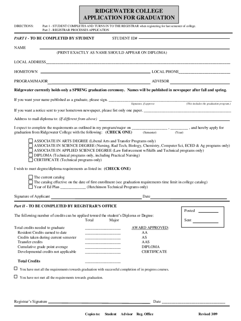 Fillable Online Detailed Instructions - Graduation Application Process Fax Email Print - pdfFiller