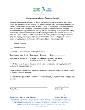Fillable Online Informed Consent for Administration of Allergy Injection ... Fax Email Print ...