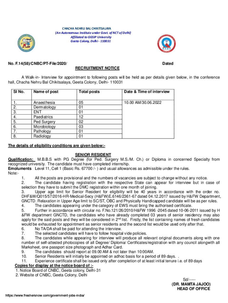 Fillable Online Chacha Nehru Bal Chikitsalaya Delhi: Courses & Amenities Fax Email Print - pdfFiller