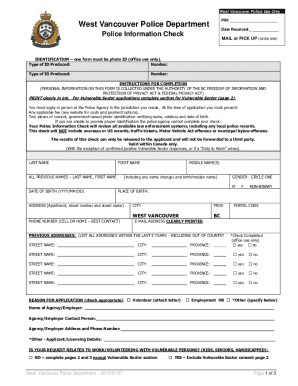 Fillable Online West Vancouver Police Department Fax Email Print ...
