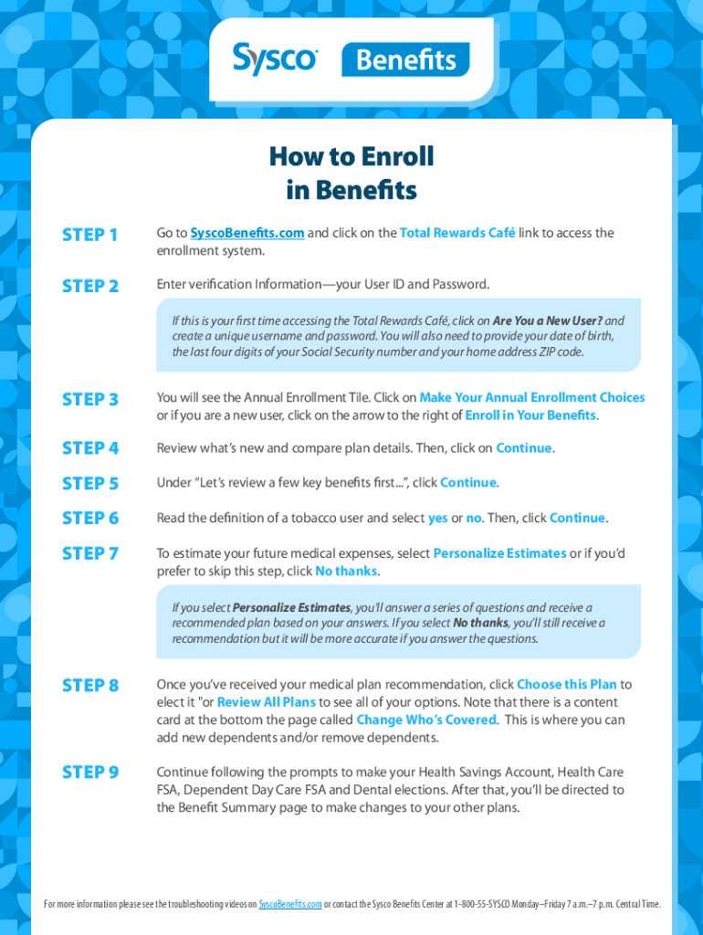 Fillable Online Sysco Employee BenefitsLogin / Register / Enrollment ...