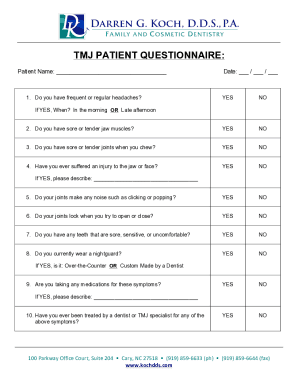 Fillable Online TMJ Headache: Symptoms, Treatment, Causes, and One Side ...