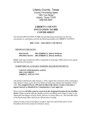 Fillable Online County Purchasing Agent - Liberty County, Texas Fax ...