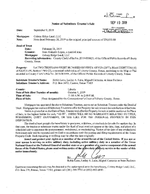 Fillable Online NOTICE OF TRUSTEE'S SALE AND APPOINTMENT OF ... Fax ...