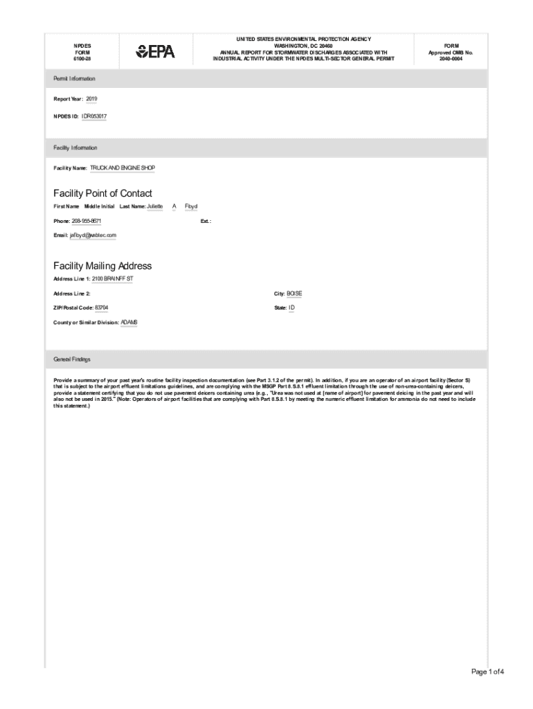 Fillable Online MSGP Quarterly Visual Assessment Form Fax Email Print - pdfFiller