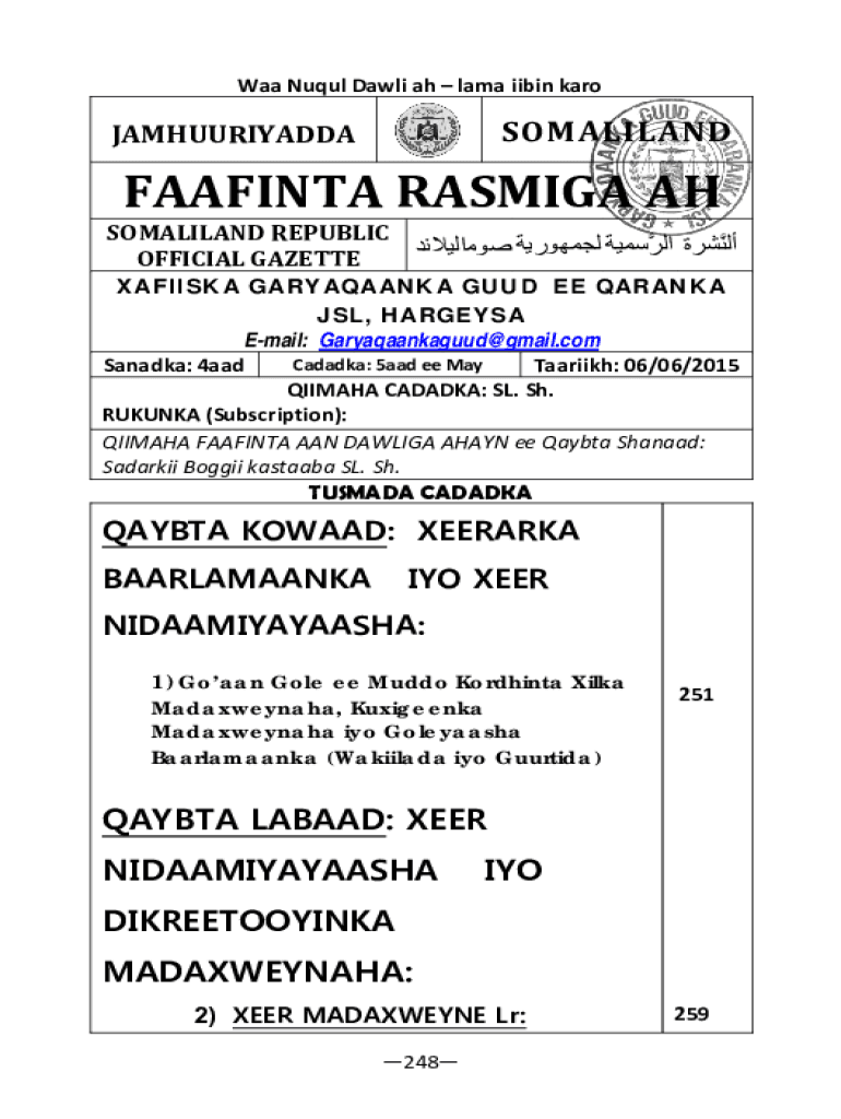 Fillable Online Fillable Online Waa Nuqul Dawli ah lama iibin karo Fax ...