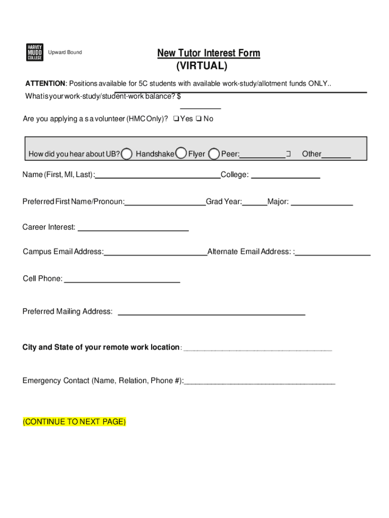 Fillable Online Upward Bound New Student ApplicationBaldwin Wallace Fax Email Print - pdfFiller