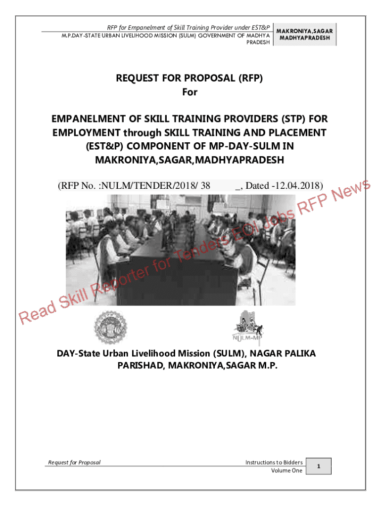 Fillable Online Request For Proposal Rfp For Empanelment Of Skill .., Khargone ... Fax Email ...