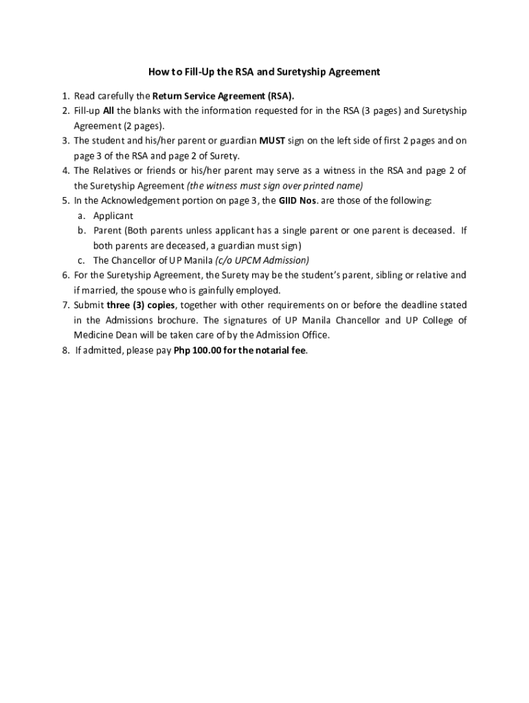 Fillable Online RSA.pdf - How to Fill-Up the Return Service Agreement ...