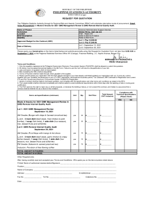 Fillable Online The Philippine Statistics Authority through its Regional Bids and Awards ...