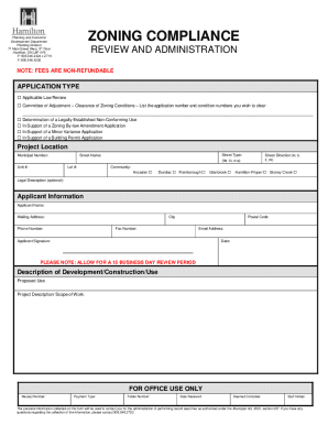 Fillable Online Zoning Compliance Review Form Fax Email Print - pdfFiller